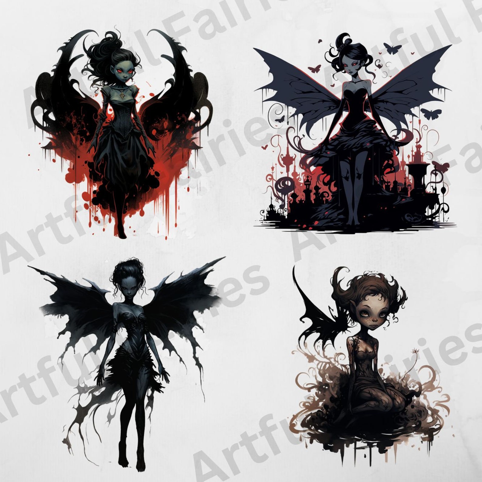 Dark Fairy PNG Fairy Clipart Fairy PNG Halloween PNG Watercolor Dark ...