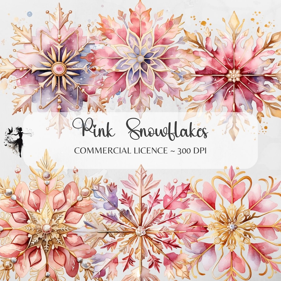Pink Snowflake PNG Watercolor Snowflake Clipart Snowflakes PNG ...