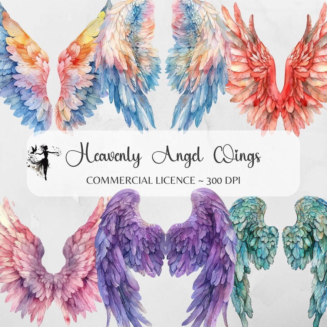 46 Angel Wings PNG Mystical Spiritual Clipart Heavenly Stickers Junk ...