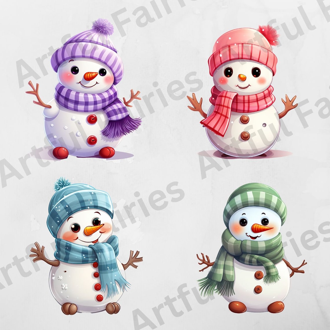 Cute Snowman Clipart Snowman PNG Christmas Clipart Christmas - Etsy