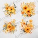 Watercolor Floral Clipart Orange Yellow Flower Border PNG - Etsy