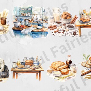 Watercolor Baking Clipart Baking PNG Farmhouse Clipart Food Clipart ...