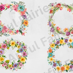 Floral Clipart Flower Clipart Floral Wreath PNG Watercolor Floral ...