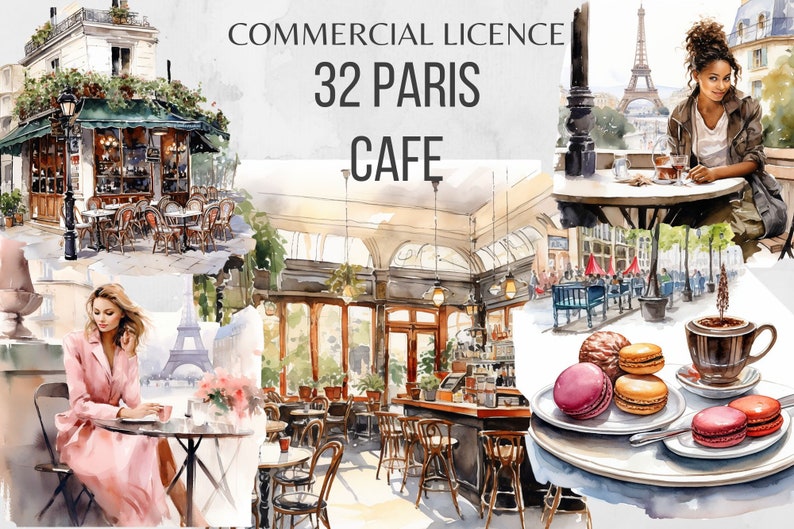 Paris Cafe Clipart Paris Clipart Coffee Clipart Coffee Shop - Etsy