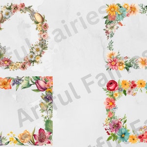 Floral Clipart Flower Clipart Floral Wreath PNG Watercolor Floral ...