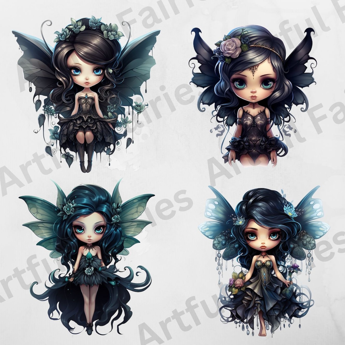 Dark Fairy PNG Chibi Clipart Dark Fairy Wings Fairy Clipart Fairy PNG ...