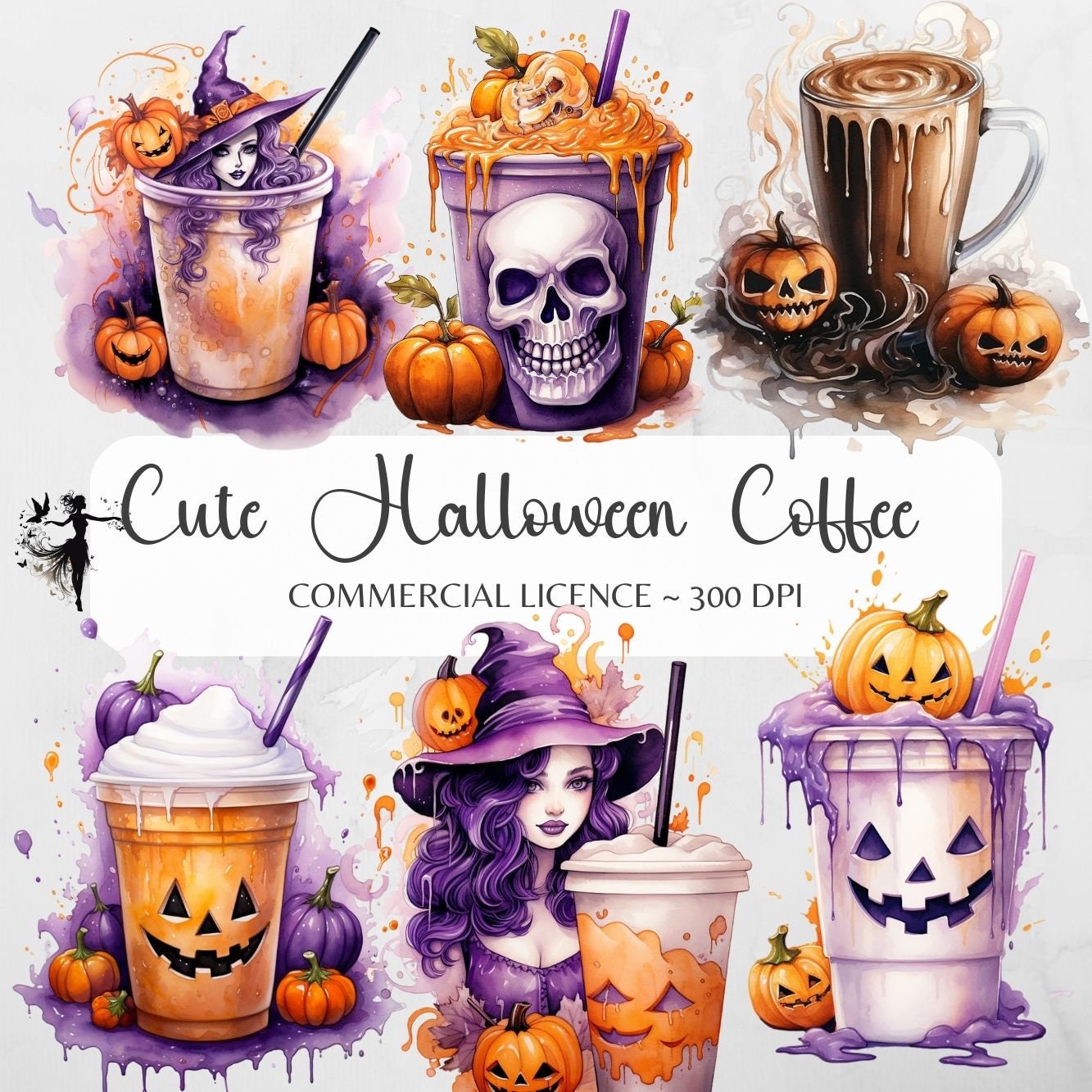 Halloween Coffee Clipart Halloween Skull Coffee PNG Cute - Etsy