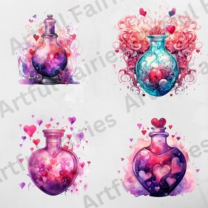 Valentine Love Potion Clipart Valentine Clipart Witchy Clipart ...