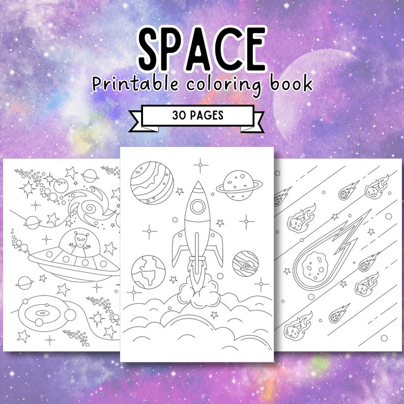 Space Coloring Pages for Kids, Space Coloring Book, Space Printable ...