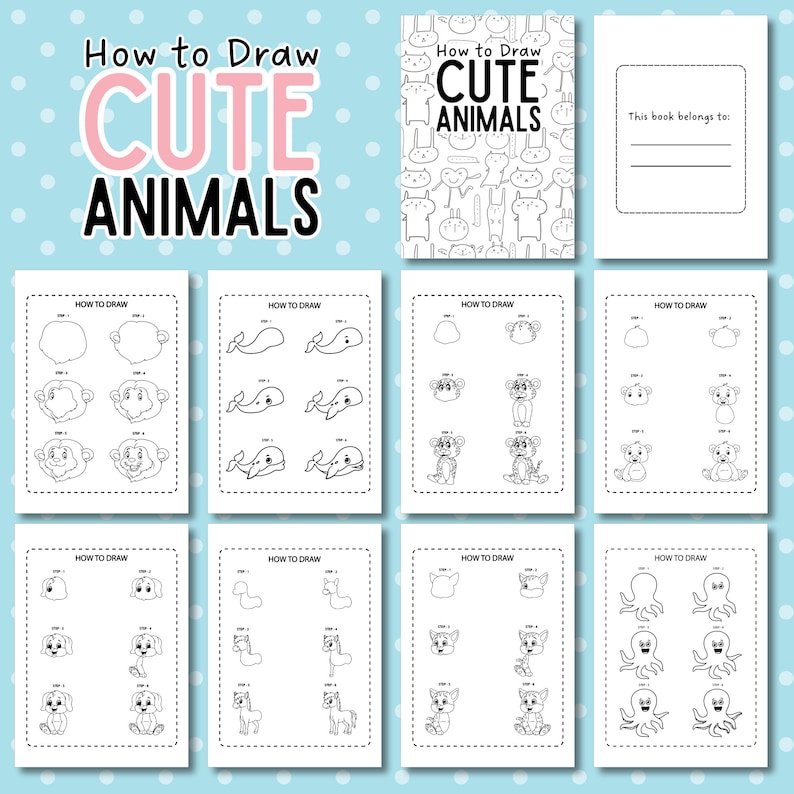 Step-by-step Drawing for Kids, How to Draw for Kids, Learn to Doodle ...