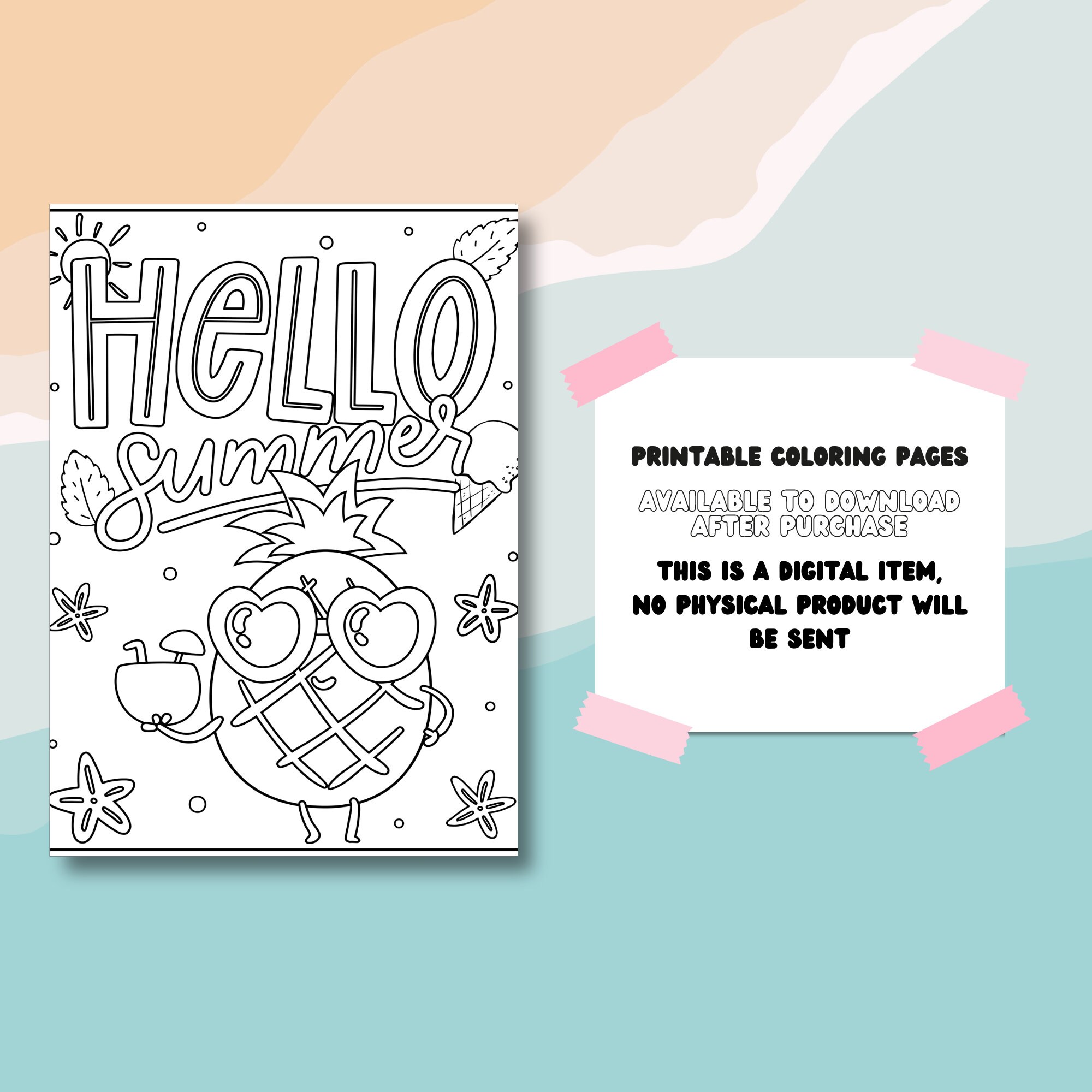 Summer Coloring Pages for Kids, Summer Activities, Summer Cute ...