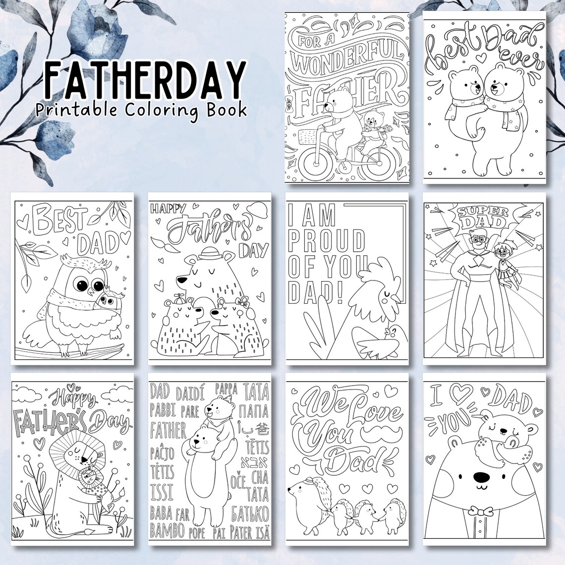 Fathers Day Coloring Pages for Kids, Happy Father's Day Cute Coloring ...