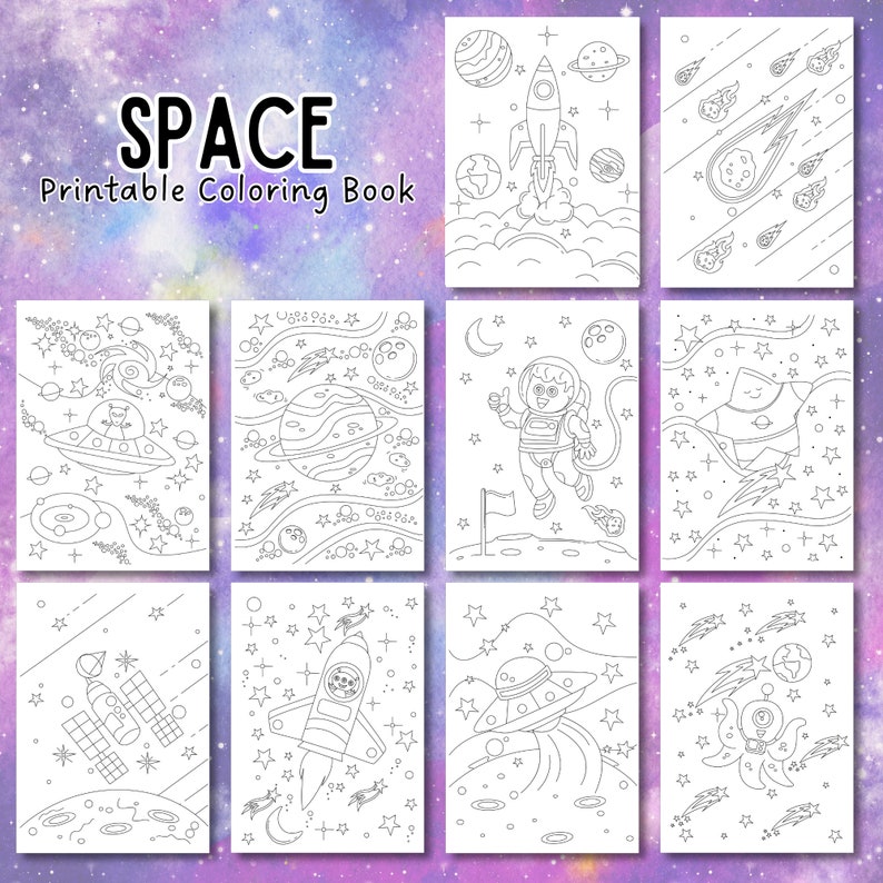 Space Coloring Pages for Kids, Space Coloring Book, Space Printable ...