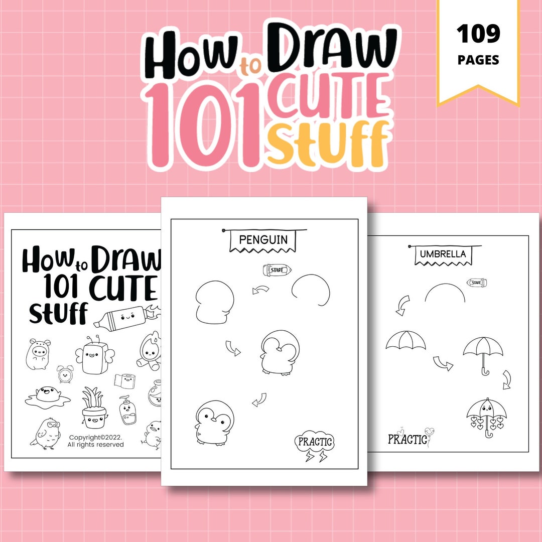 How to Draw 101 Cute Stuff Book, Step by Step Drawing, Kids Drawing ...
