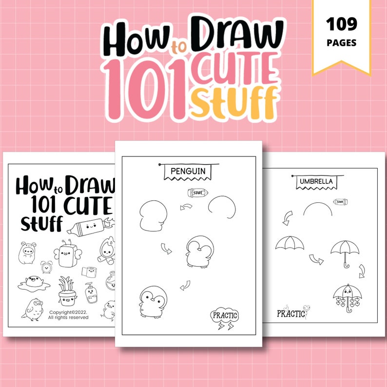 How to Draw 101 Cute Stuff Book, Step by Step Drawing, Kids Drawing ...