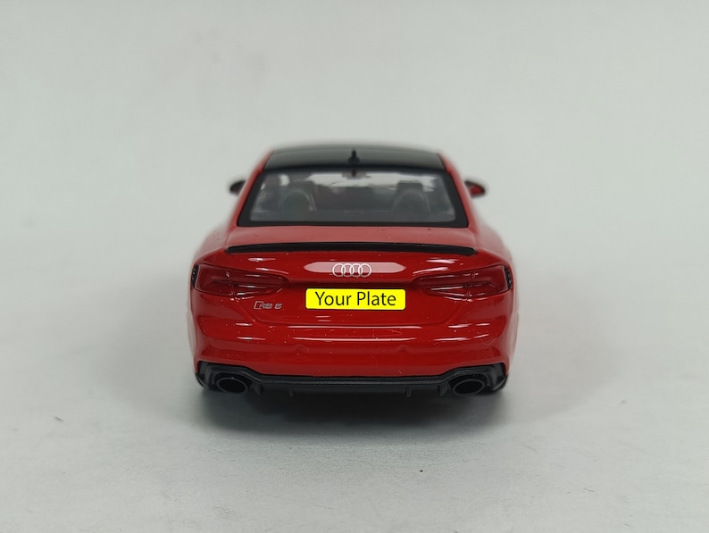 Custom Personalised Name Number Plate Scale Model Car Audi RS5 - Etsy UK