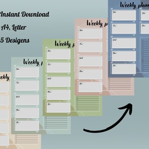 Digital Weekly Planner Weekly Planner Printable Weekly Planner Digital ...