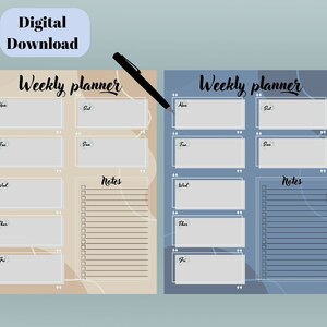 Digital Weekly Planner Weekly Planner Printable Weekly Planner Digital ...