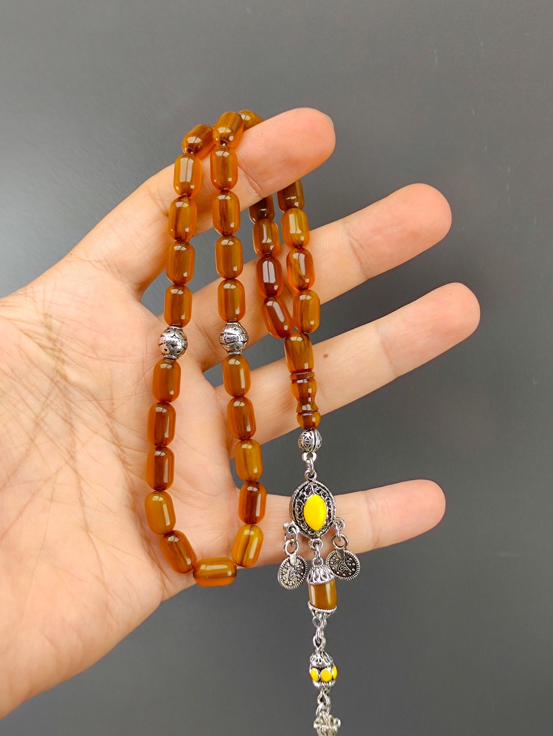 Faturan Amber Rosary, Bakelite Rosary 33 Islamic Rosary, Misbaha ...