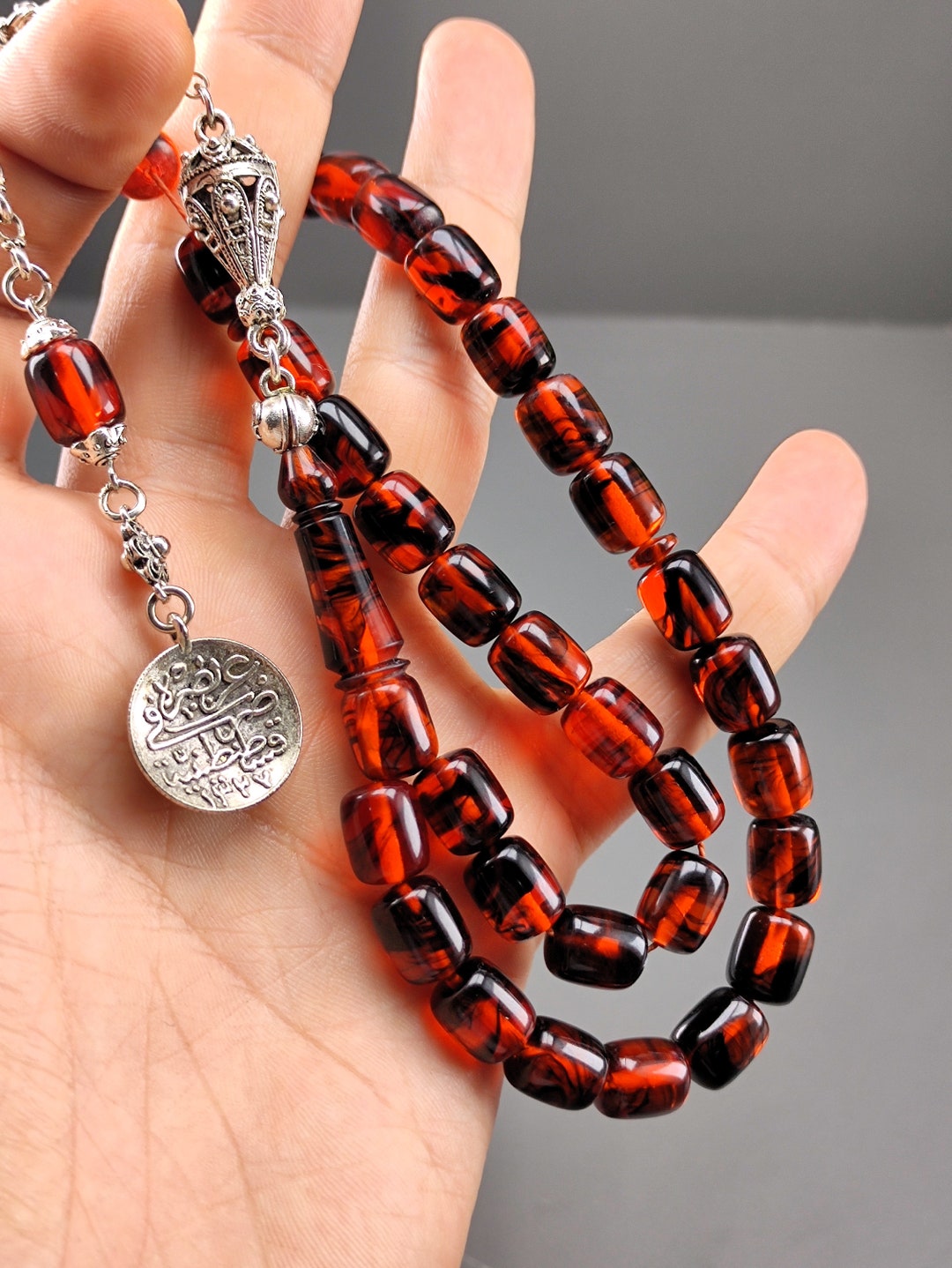Faturan Amber Rosary, Bakelite Rosary, Muslim Rosary, Misbaha Islamic ...
