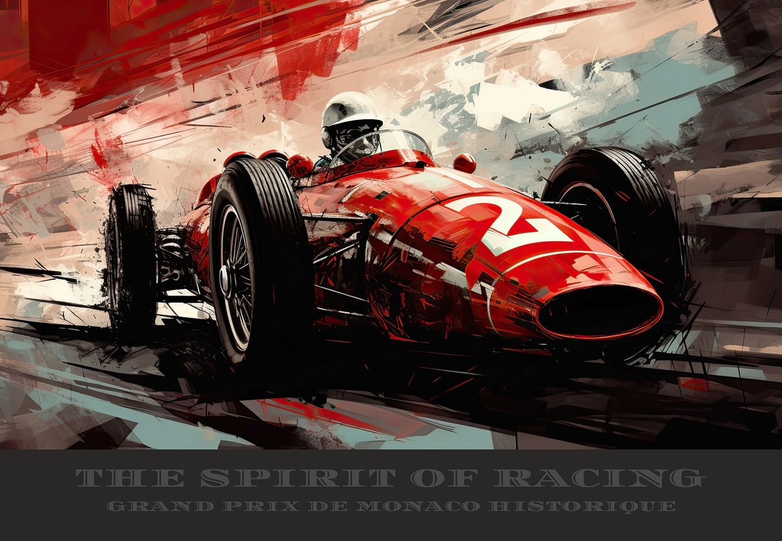 Monaco Grand Prix Wall Art Decor Historic Racing Illustration - Etsy