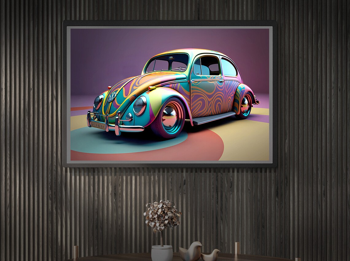 VW Beetle 24 X 36 Artistic Wall Art Amazing Colorful Trendy Home ...