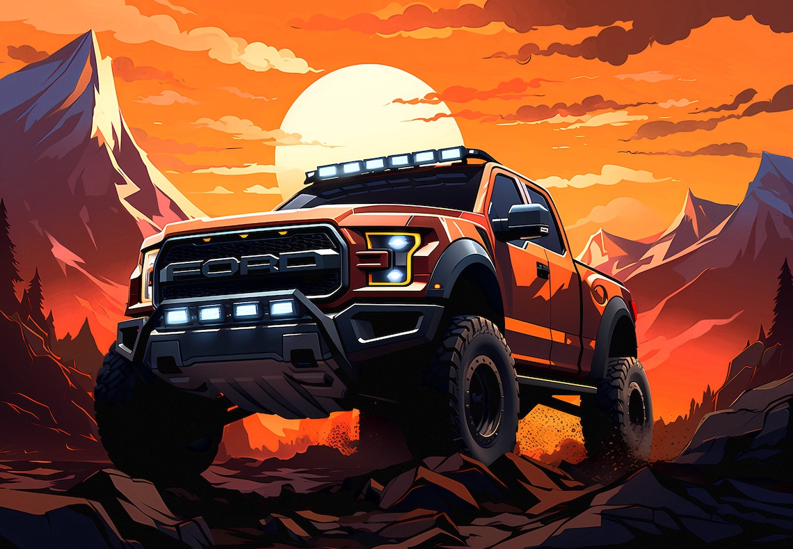 FORD F-150 Raptor Truck Wall Art Poster, Home Improvement, Wall Art ...