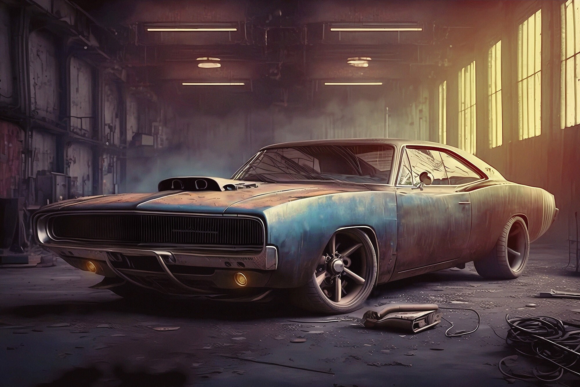 Charger 24x36 Wall Art XL American Muscle Car Classics Poster - Etsy