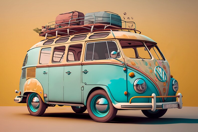 VW Beetle 24 X 36 Artistic Wall Art Amazing Colorful Trendy Home ...