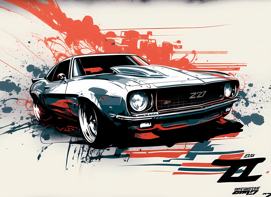 Chevrolet Camaro 1968 Art Wall Art Poster Classic American - Etsy