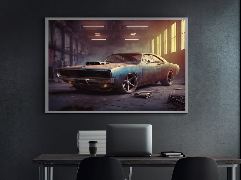 Charger 24x36 Wall Art XL American Muscle Car Classics Poster - Etsy