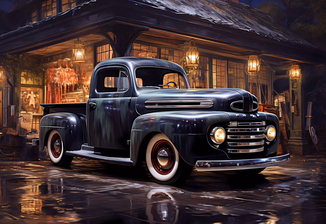 Ford F-series Truck 1950 Vintage Wall Art Poster, Ford Accessories ...