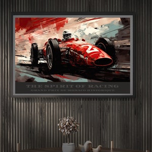 Monaco Grand Prix Wall Art Decor, Historic Racing Illustration Home ...