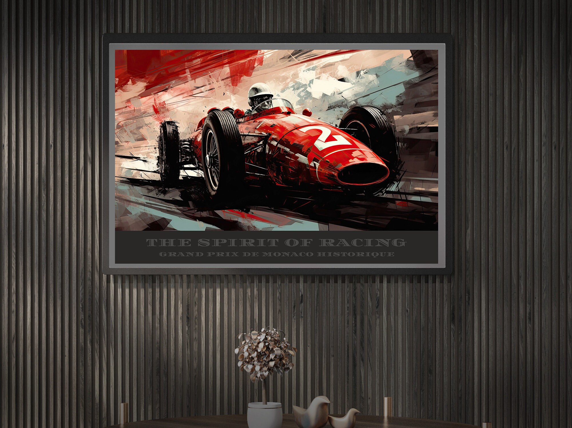 Monaco Grand Prix Wall Art Decor, Historic Racing Illustration Home ...