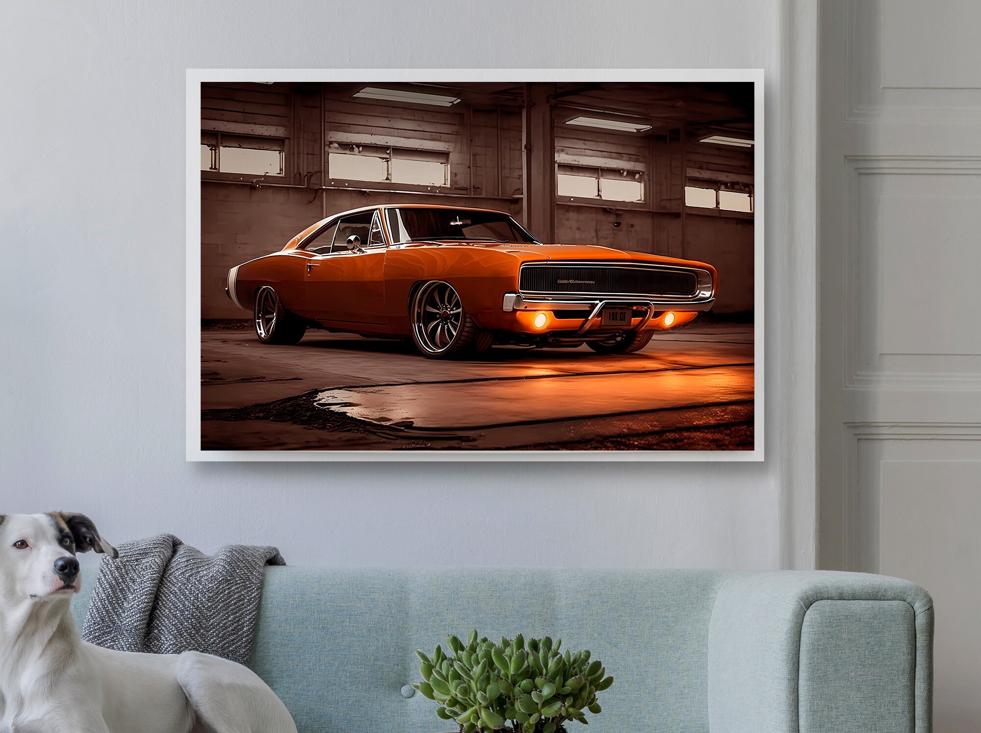 Charger Wall Art Poster Design V8 HEMI American Muscle Car - Charger Automotive Wall Art Office ...
