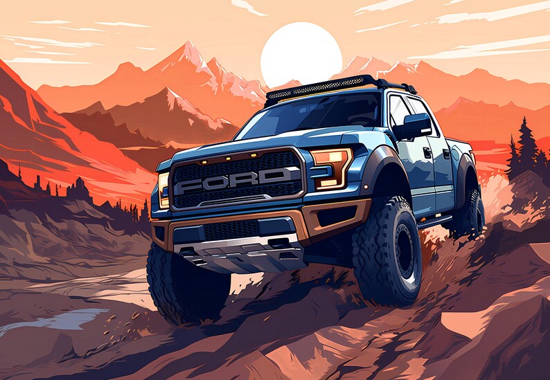 FORD F-150 Raptor Truck Wall Art Poster, Home Improvement, Wall Art ...