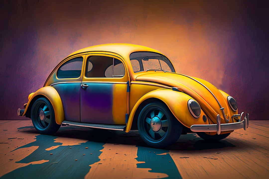 VW Beetle Artistic Wall Art Amazing Colorful Trendy Home Improvement ...