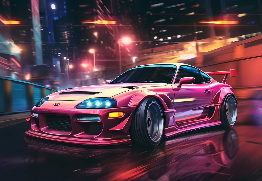 Toyota Supra MKIV 2JZ GTE JDM Anime Style Wall Art Poster, Home ...