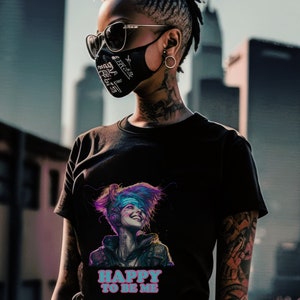 Cyberpunk Streetwear Tee With Neon Cyberpunk Design - Ideal for Fans of ...