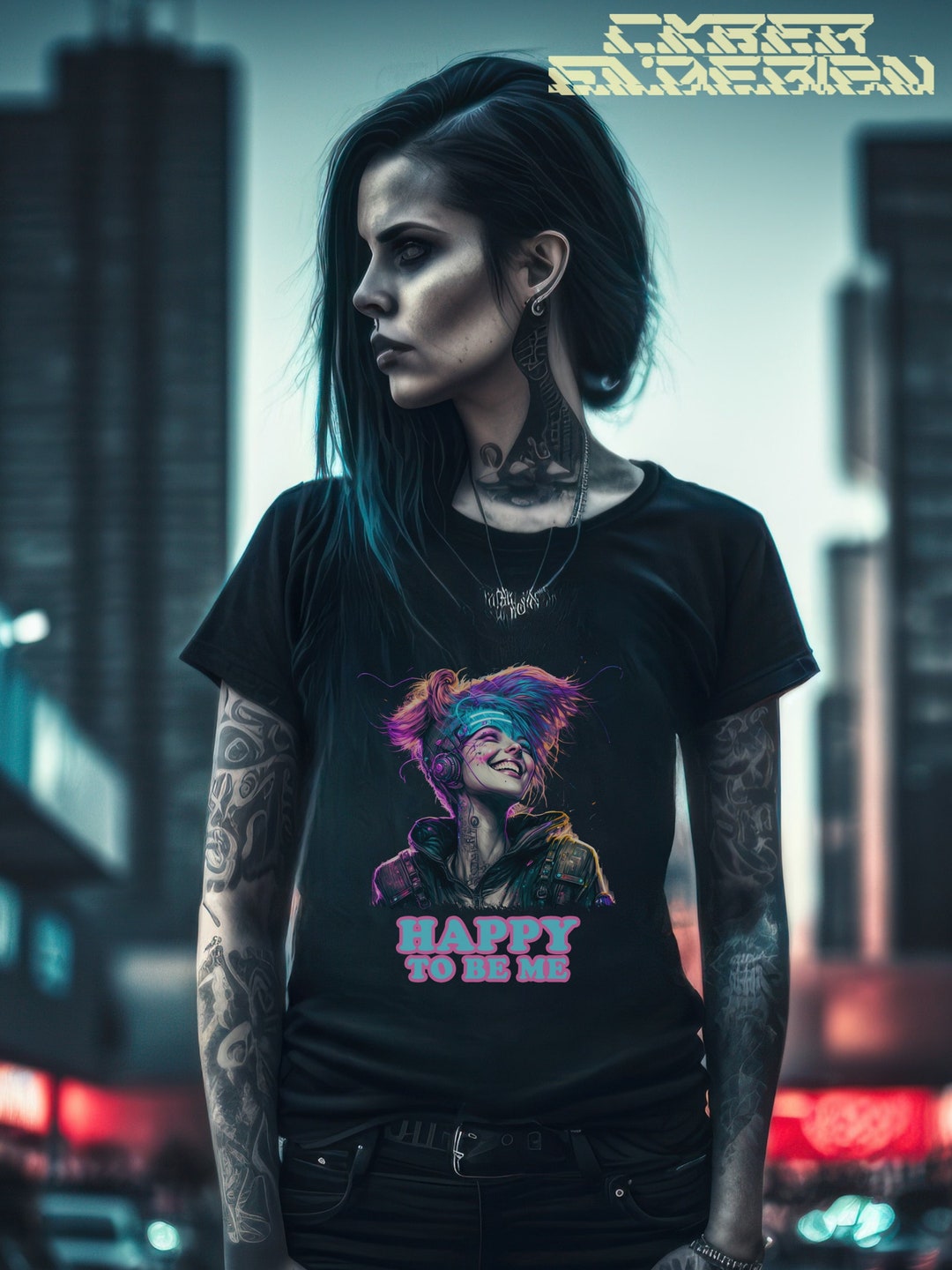 Cyberpunk Streetwear Tee With Neon Cyberpunk Design - Ideal for Fans of ...