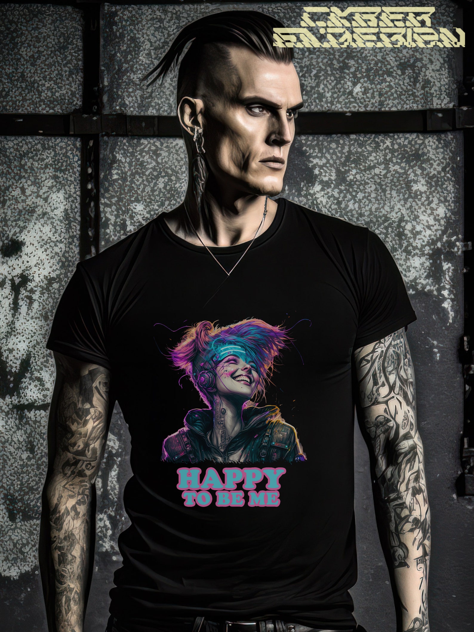 Cyberpunk Streetwear Tee With Neon Cyberpunk Design - Ideal for Fans of ...