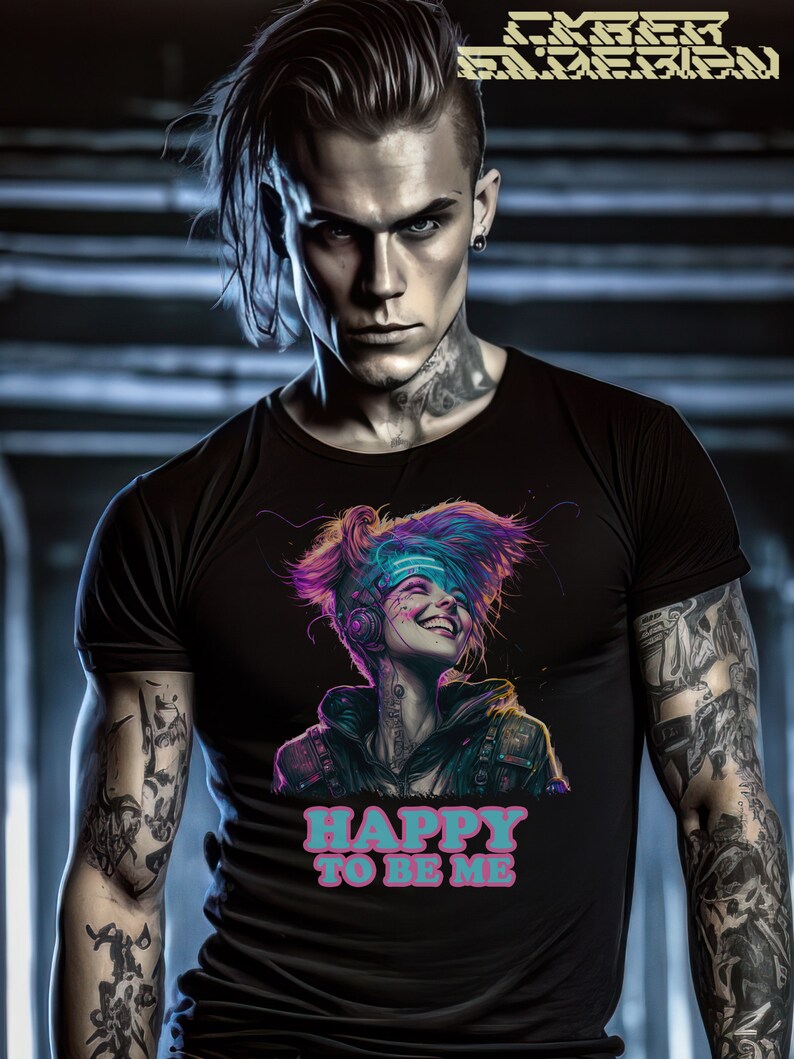 Cyberpunk Streetwear Tee With Neon Cyberpunk Design - Ideal for Fans of ...