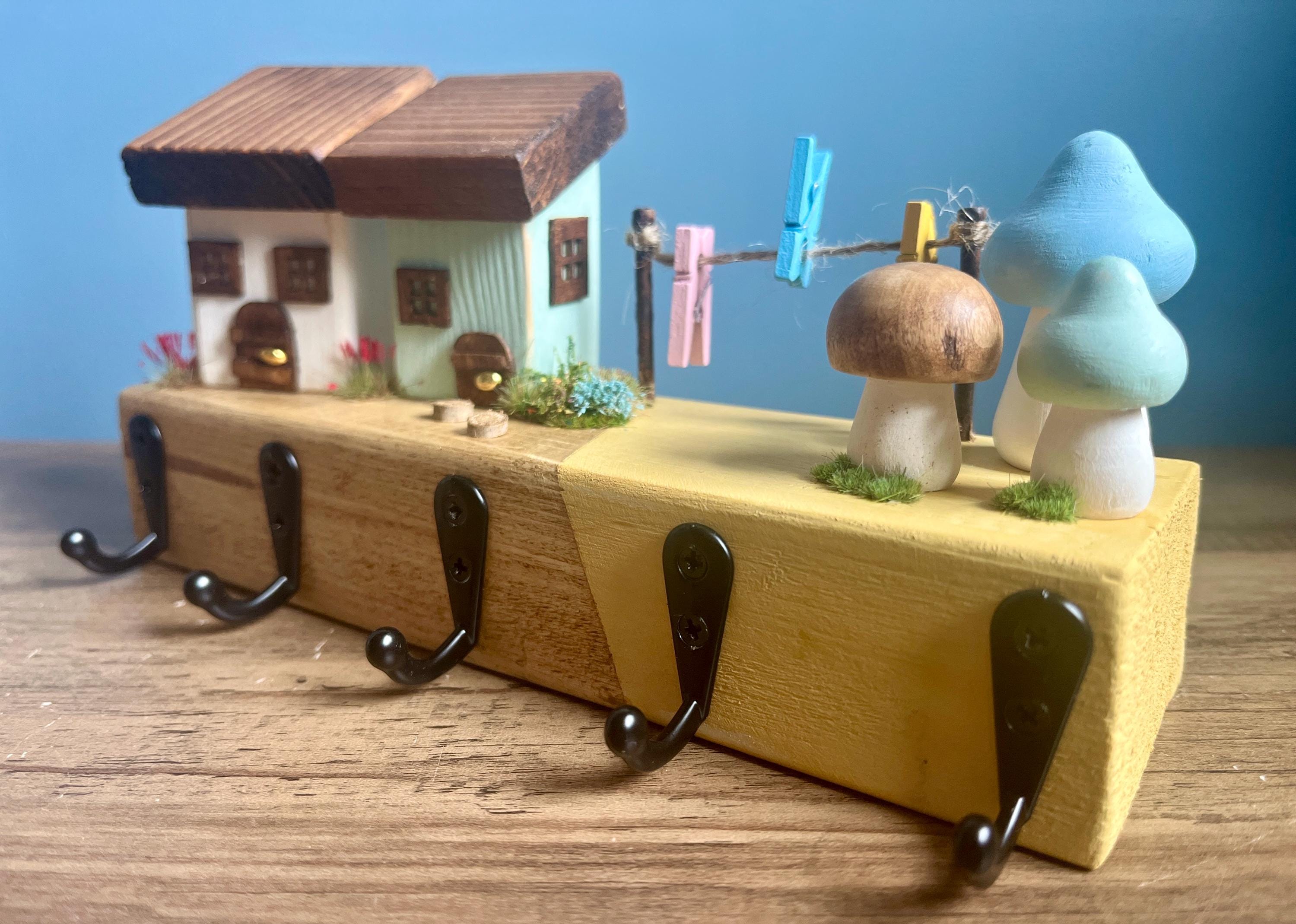 Rustic Key Holder Handmade Functional Art Unique Wall Décor ...