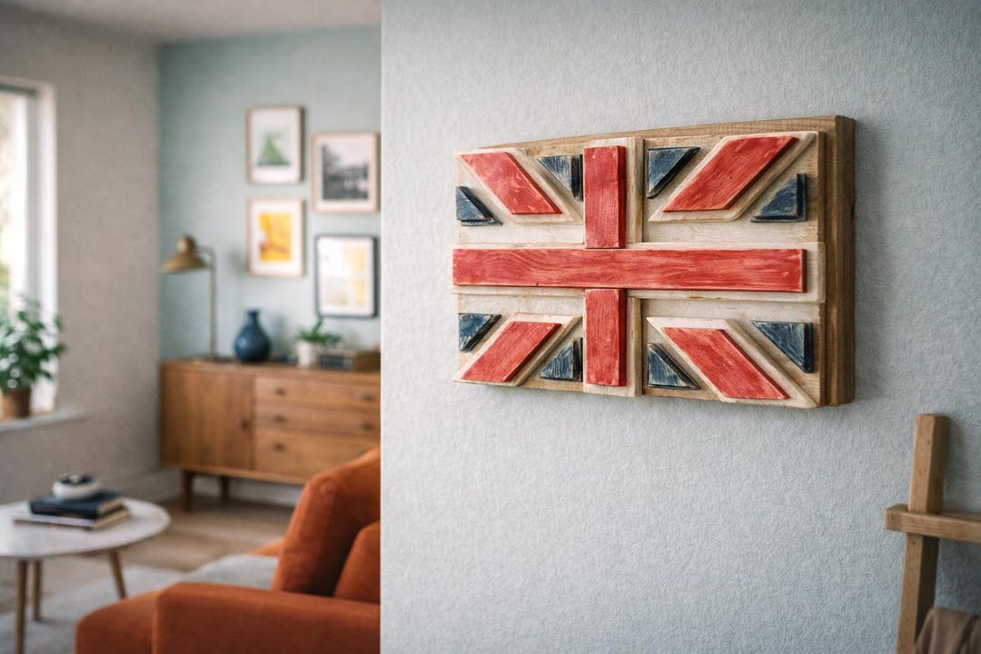 Handmade Wooden Union Jack Wall Art: Distressed British Flag Decor - Etsy