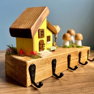 Key Holder for Wall Wooden Houses, Reclaimed Key Hooks, Keys Hangers ...