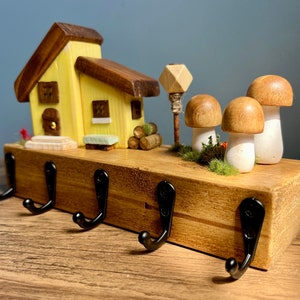Key Holder for Wall Wooden Houses, Reclaimed Key Hooks, Keys Hangers ...