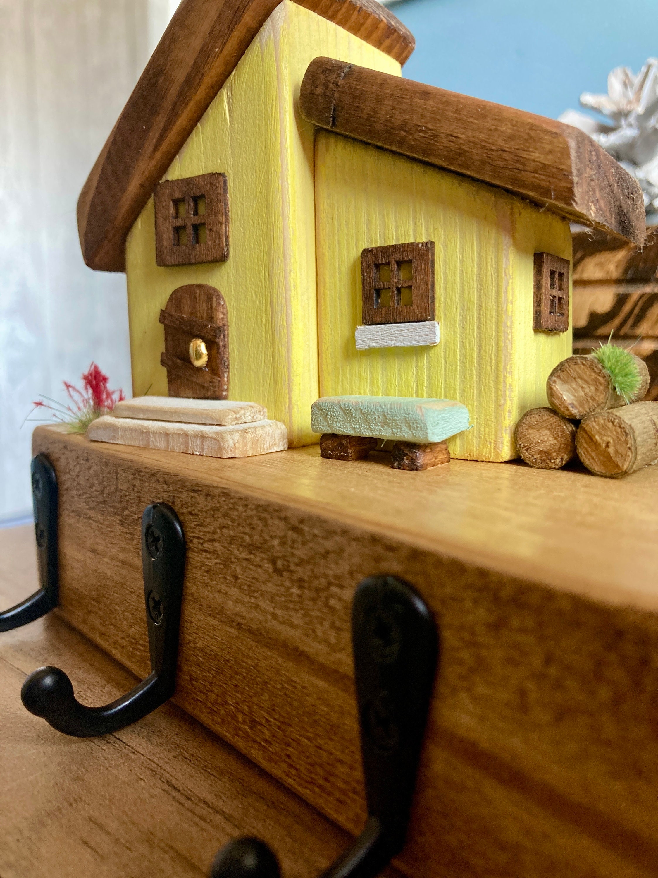 Key Holder for Wall Wooden Houses, Reclaimed Key Hooks, Keys Hangers ...