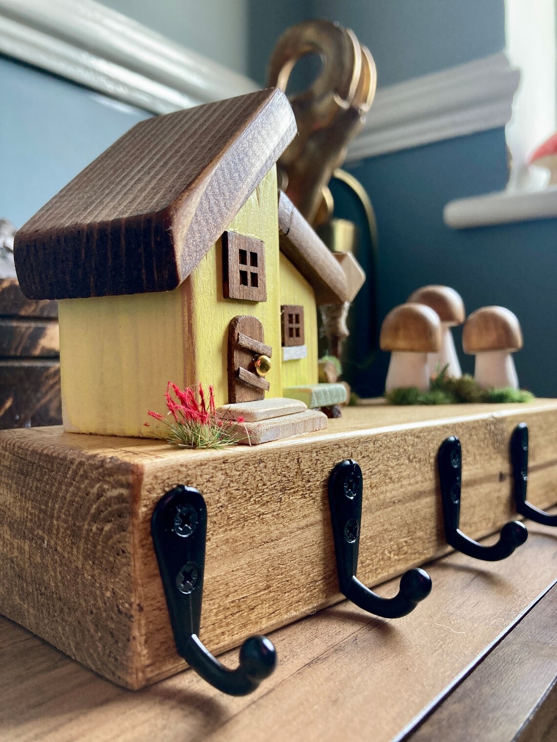 Key Holder for Wall Wooden Houses, Reclaimed Key Hooks, Keys Hangers ...