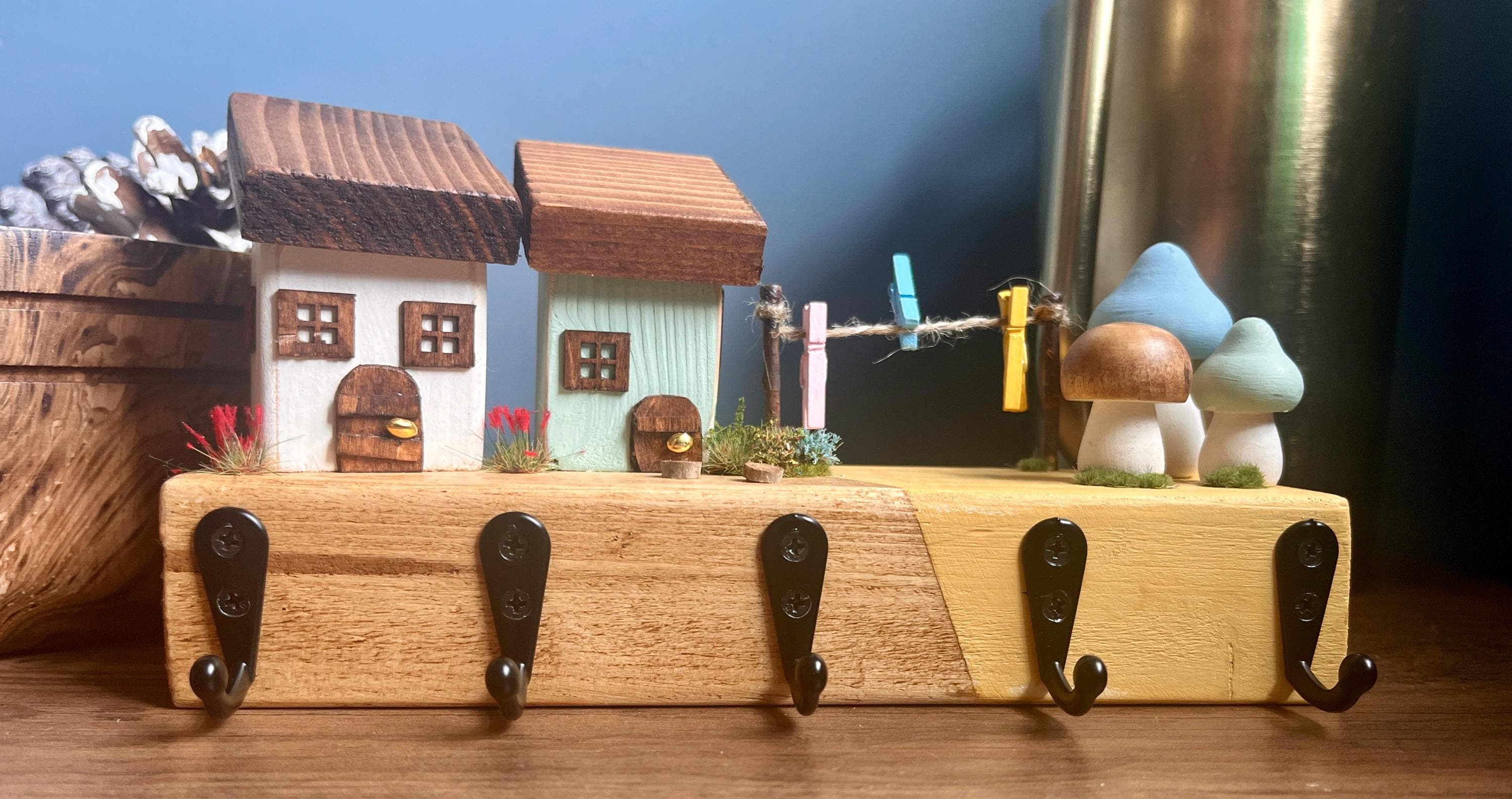 Rustic Key Holder Handmade Functional Art Unique Wall Décor ...