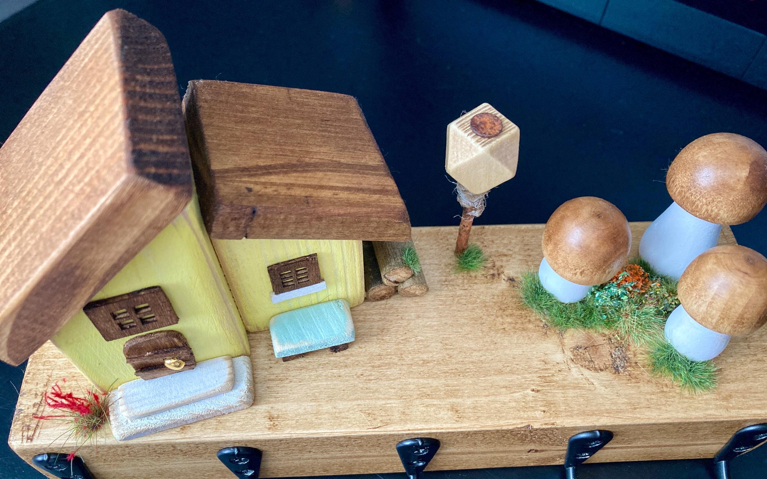 Key Holder for Wall Wooden Houses, Reclaimed Key Hooks, Keys Hangers ...